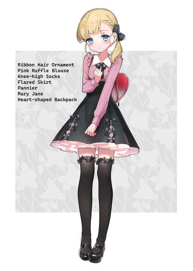 Safebooru - 1girl alternate costume backpack bag bangs black bow black footwear black skirt ...