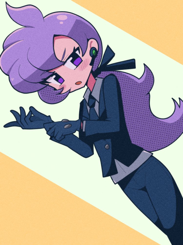 Safebooru - 1girl :o anabel (pokemon) bangs black gloves black jacket black pants black ribbon ...