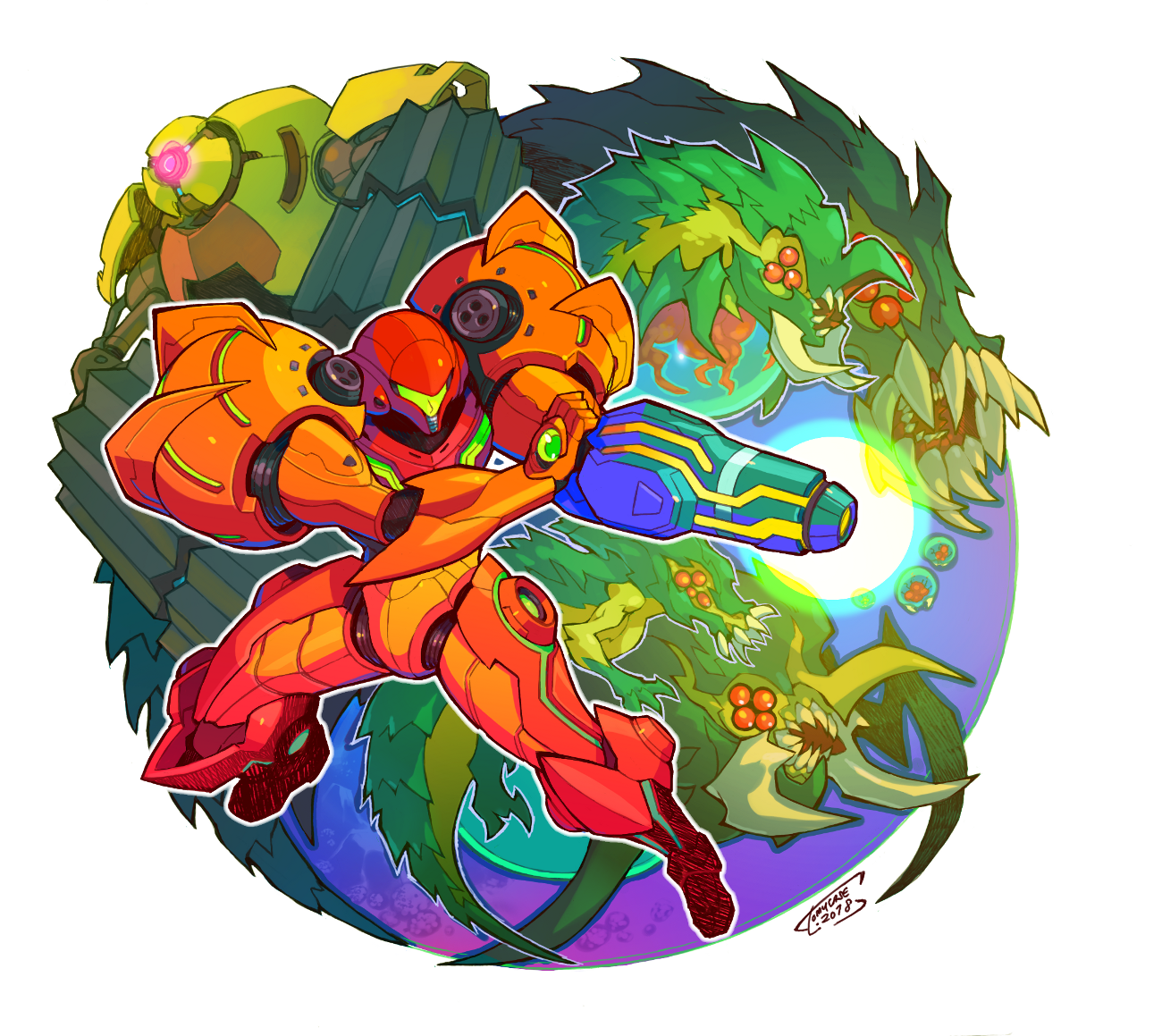 Safebooru - alpha metroid arm cannon armor artist name character request check character ...