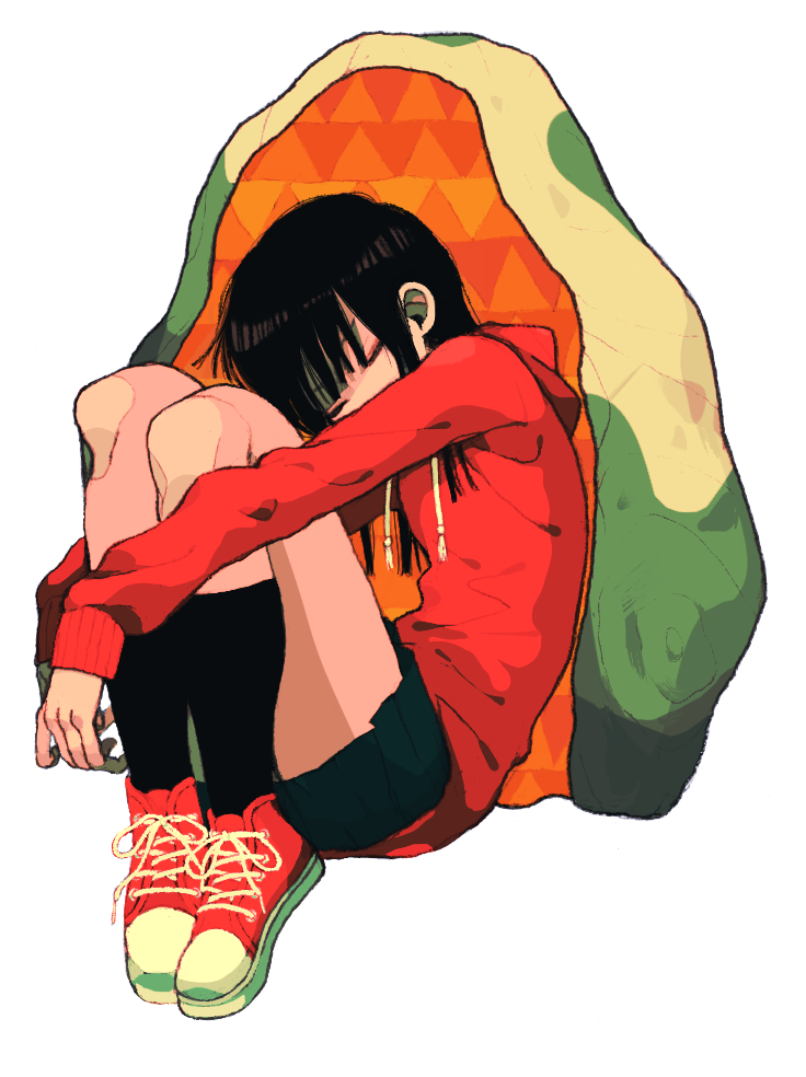 Safebooru 1girl Bangs Black Hair Black Skirt Black Socks Closed Eyes 6009