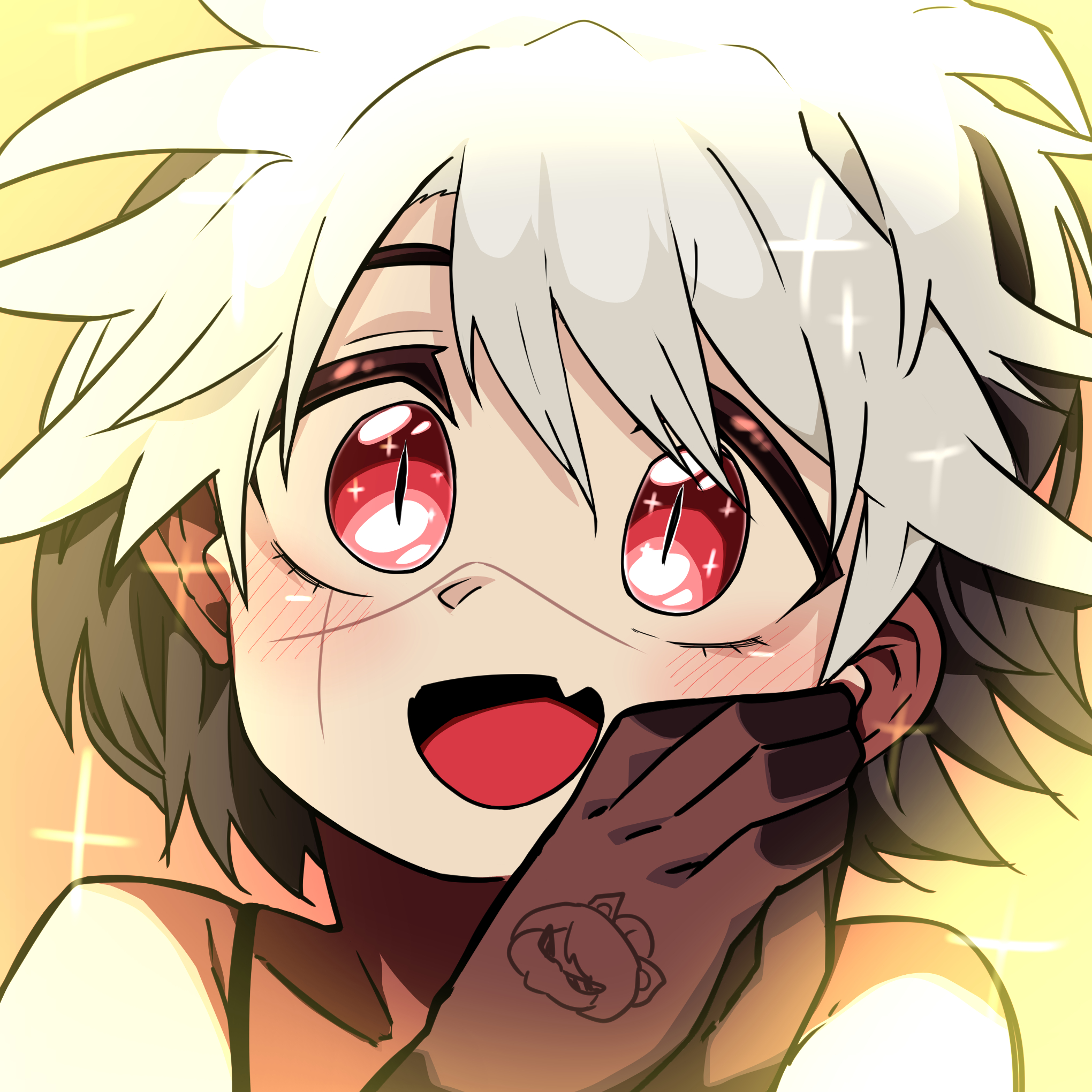 Safebooru - 1girl :d bangs black survival blush brown gloves commentary ...