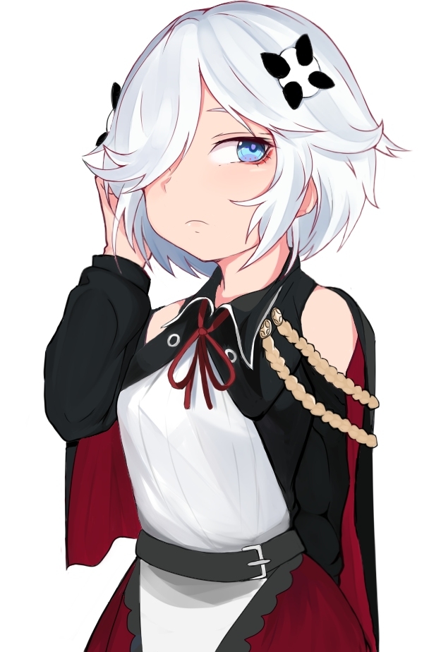 Safebooru - 1girl aiguillette belt black capelet black surge night blue eyes capelet closed ...