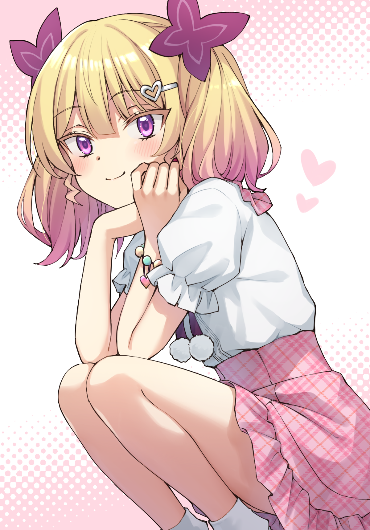 Safebooru - 1girl aida elulu bead bracelet beads blonde hair bracelet closed mouth commentary ...