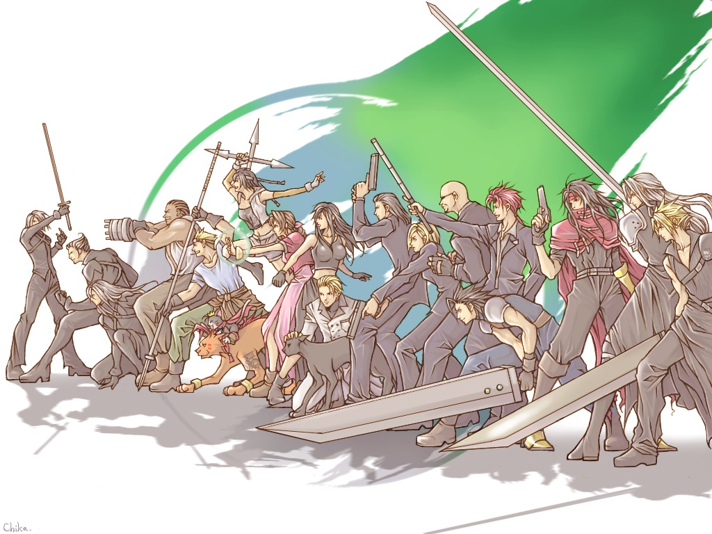 Safebooru - advent children aerith gainsborough barret wallace cait ...
