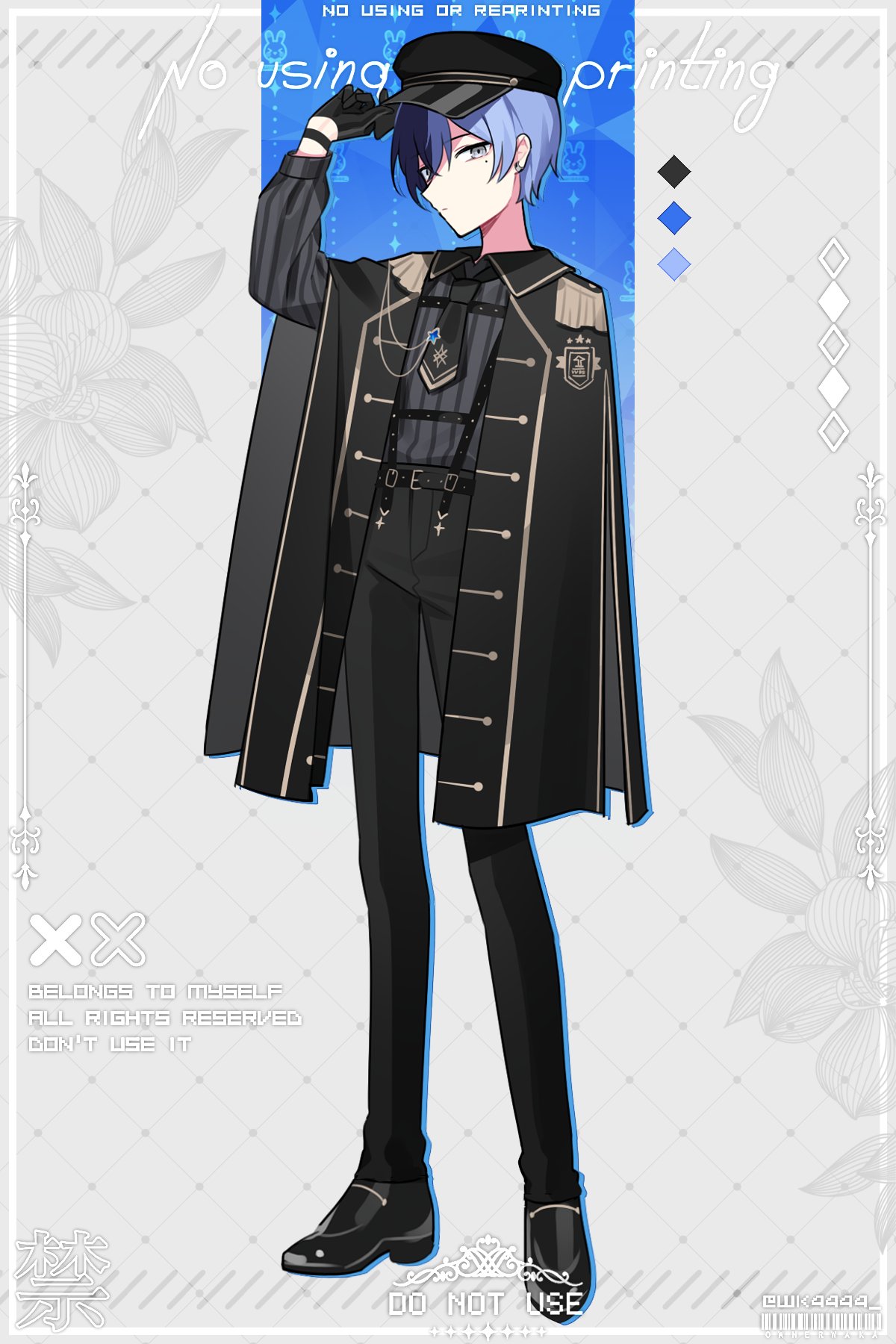 Safebooru - 1boy aoyagi touya argyle argyle background belt black belt black cape black footwear ...