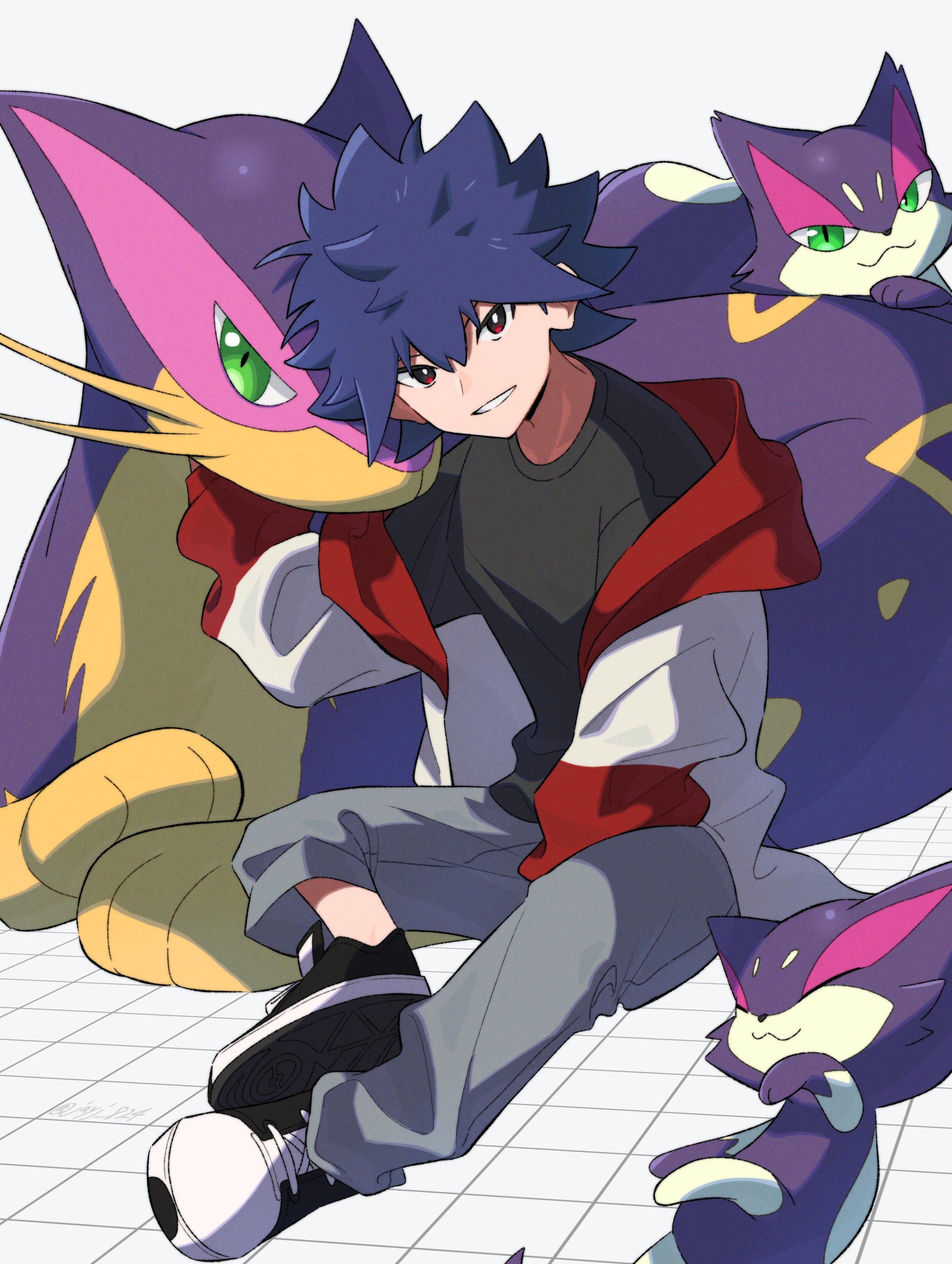 Safebooru - 1boy absurdres alternate costume bangs black footwear black ...