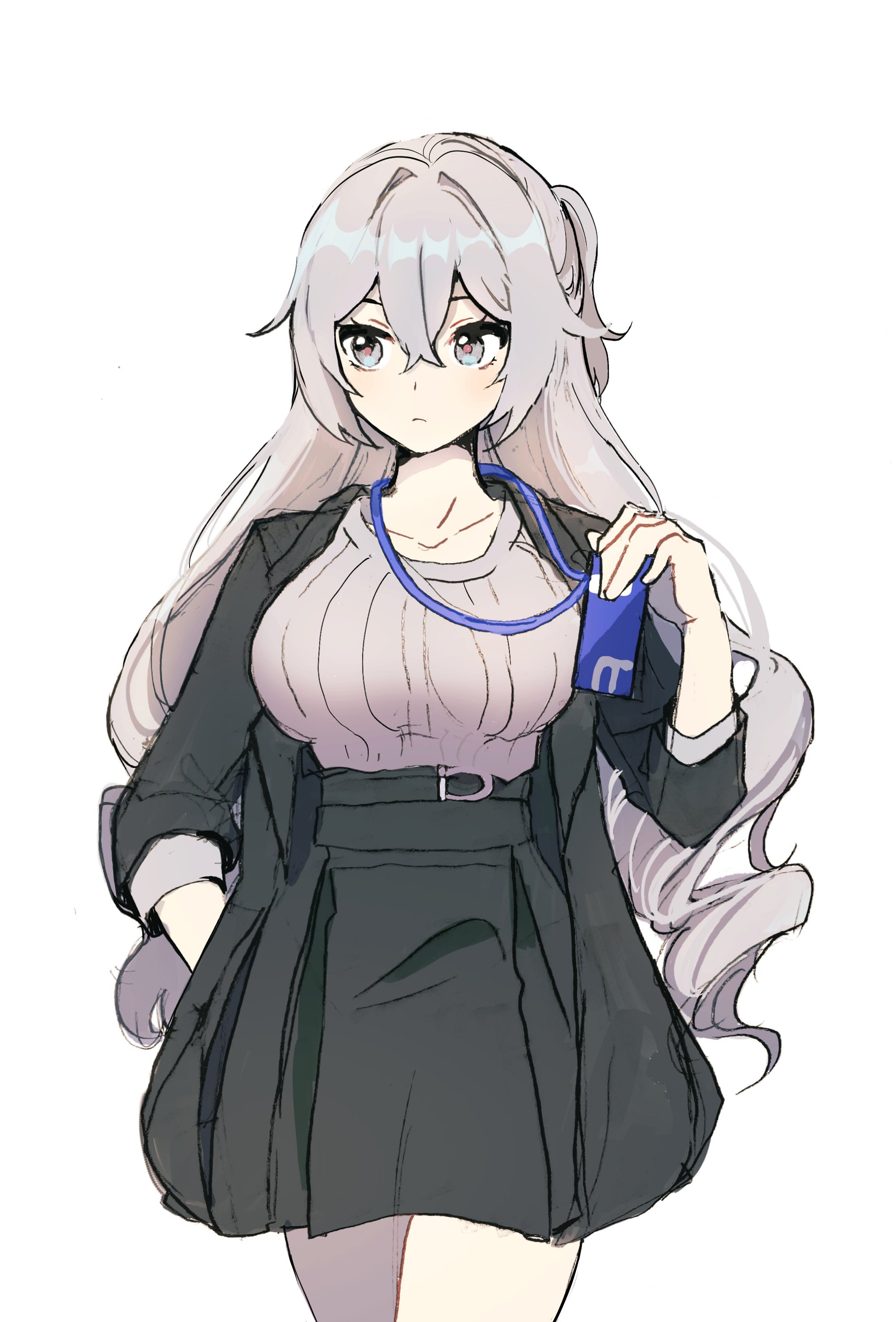 Safebooru - 1girl 5rwpvc absurdres black skirt breasts bronya zaychik ...