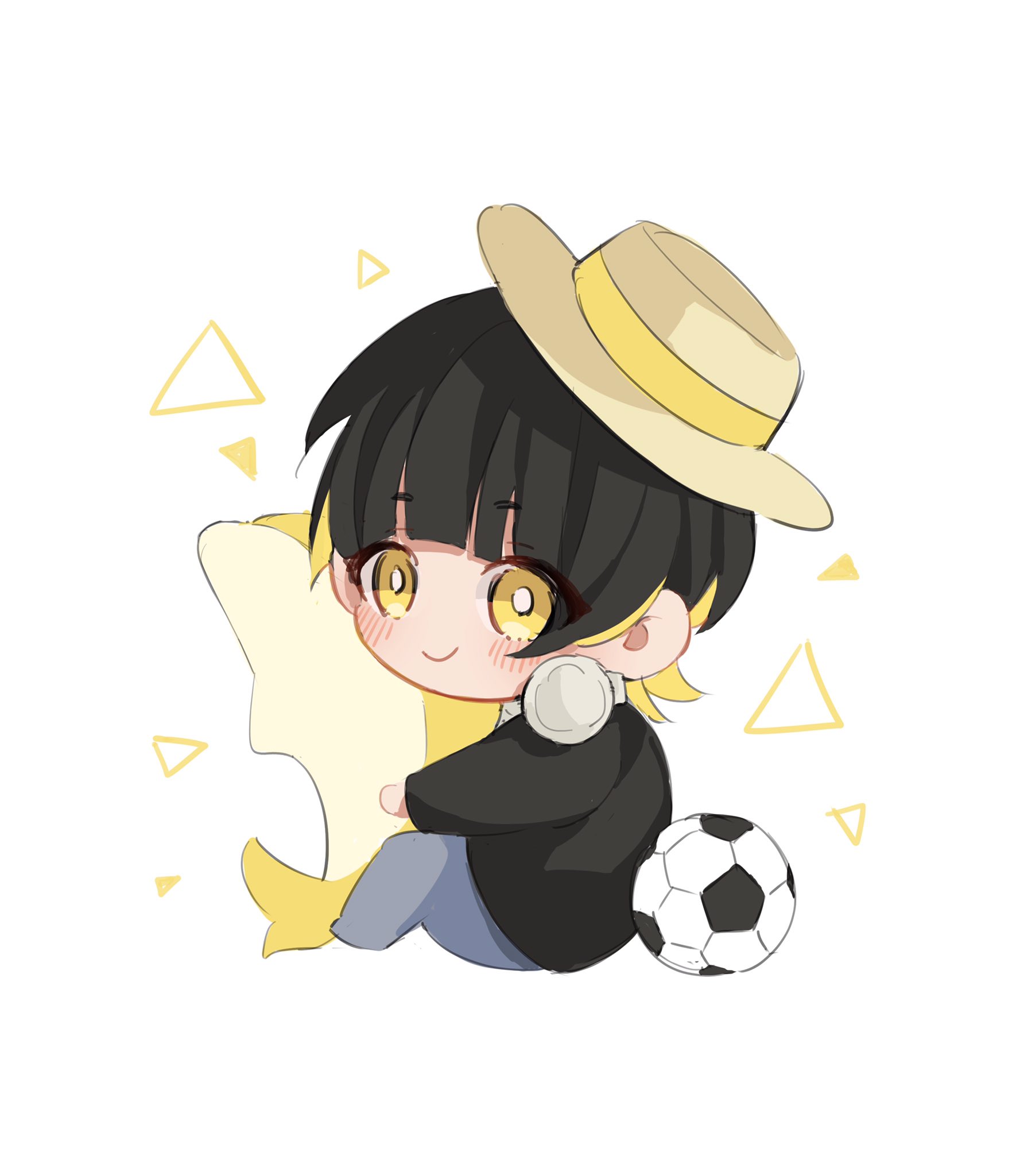 Safebooru - 1boy bachira meguru bad id bad twitter id ball bangs black hair black shirt blonde ...