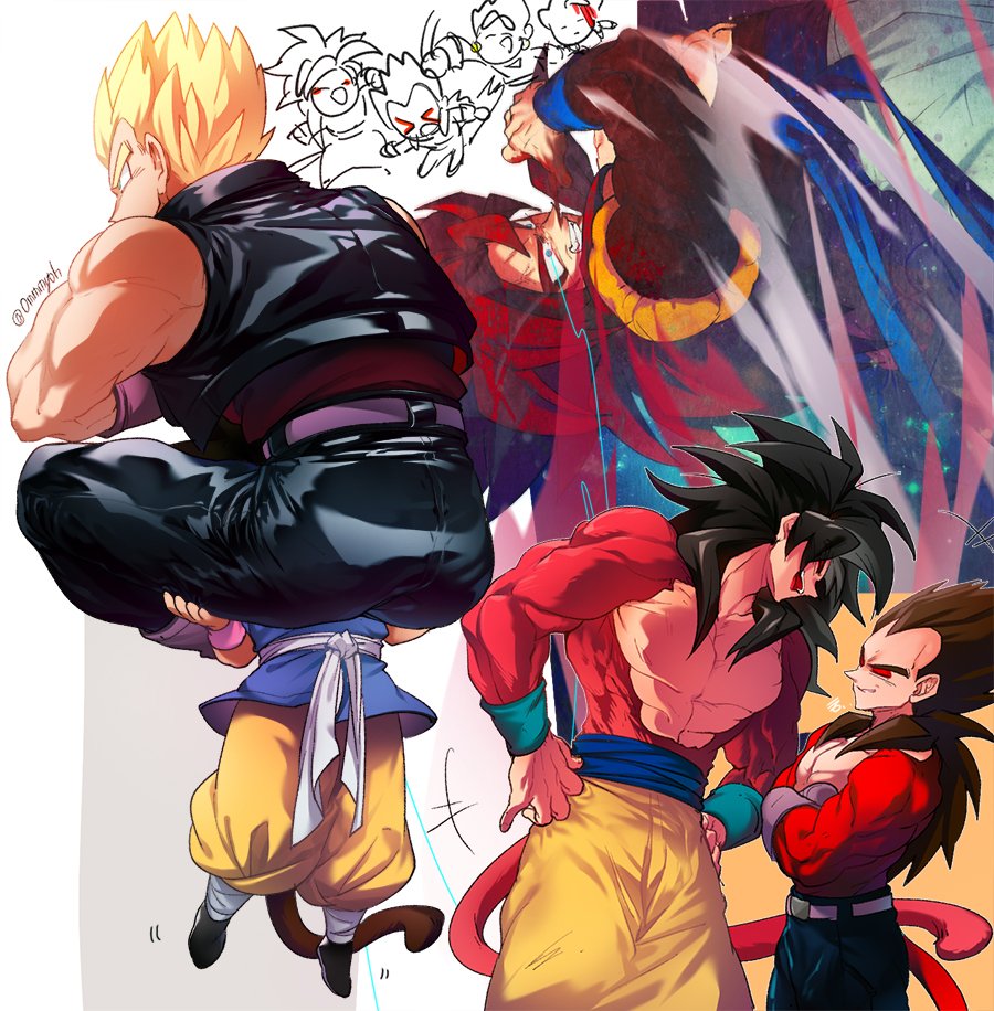 Safebooru - 3boys age difference black hair body fur dougi dragon ball ...
