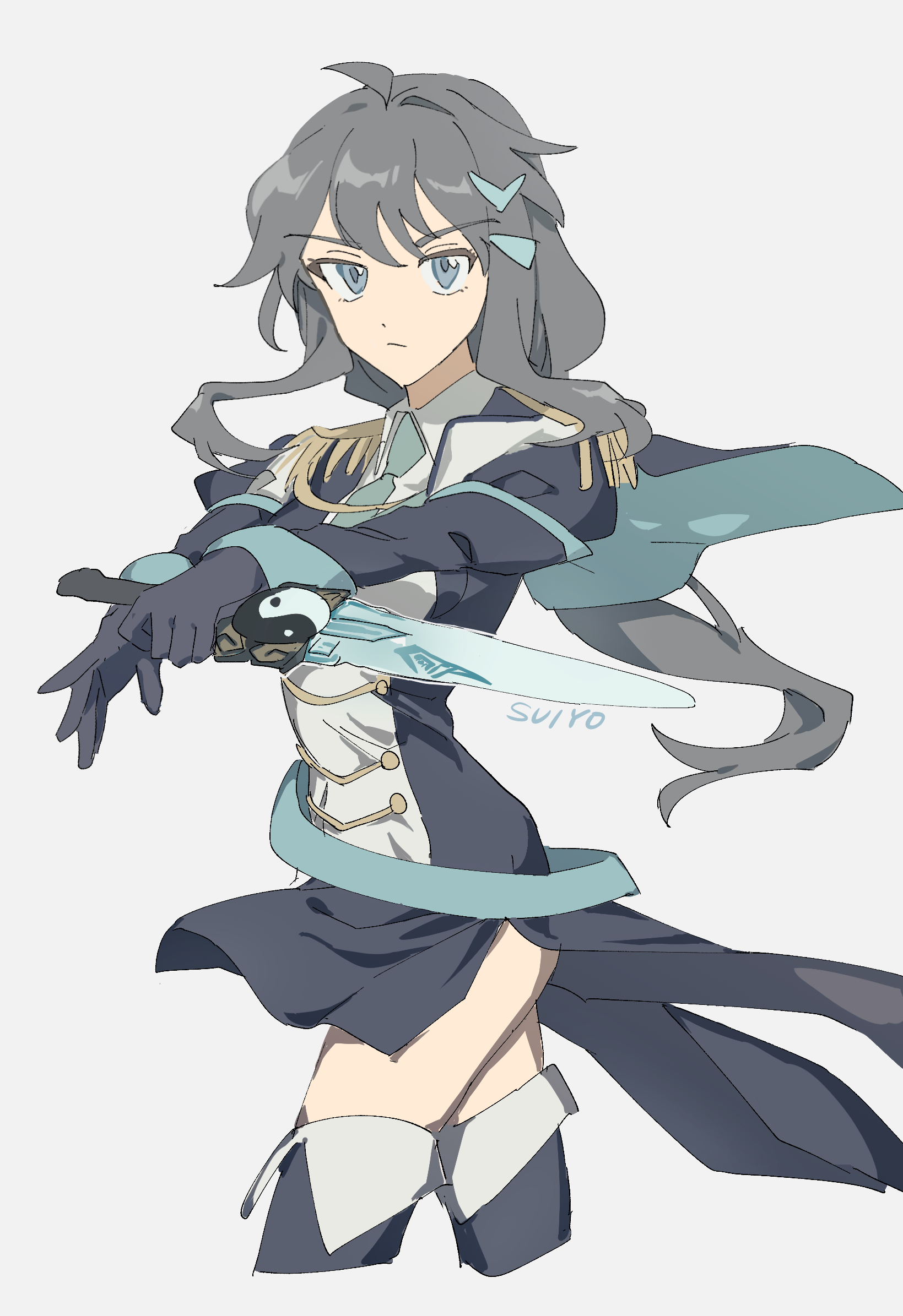 Safebooru - 1girl artist name bangs black gloves black jacket cheng lixue chinese clothes closed ...