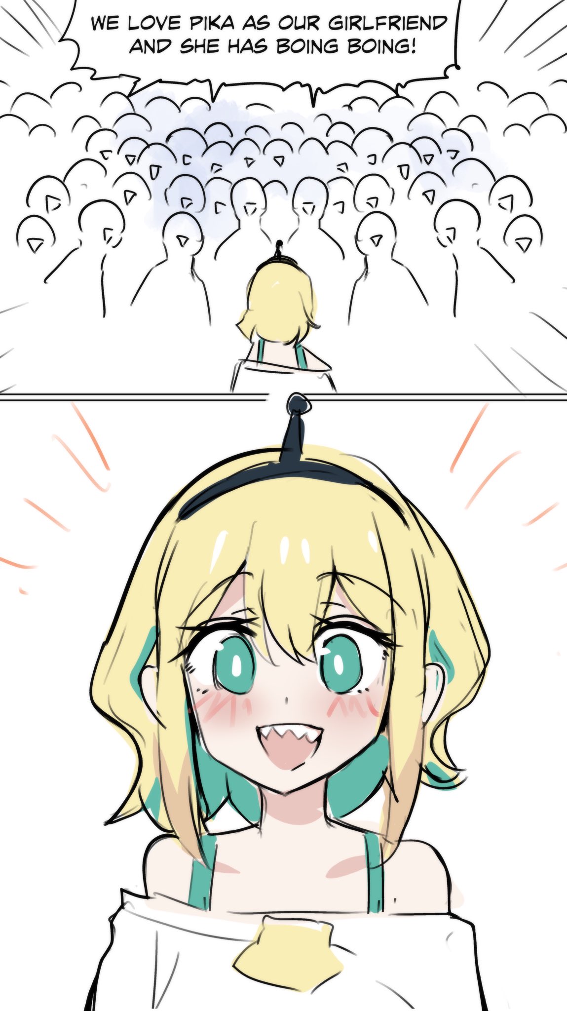 Safebooru - 1girl :d amano pikamee black hairband blonde hair blush colored inner hair english ...