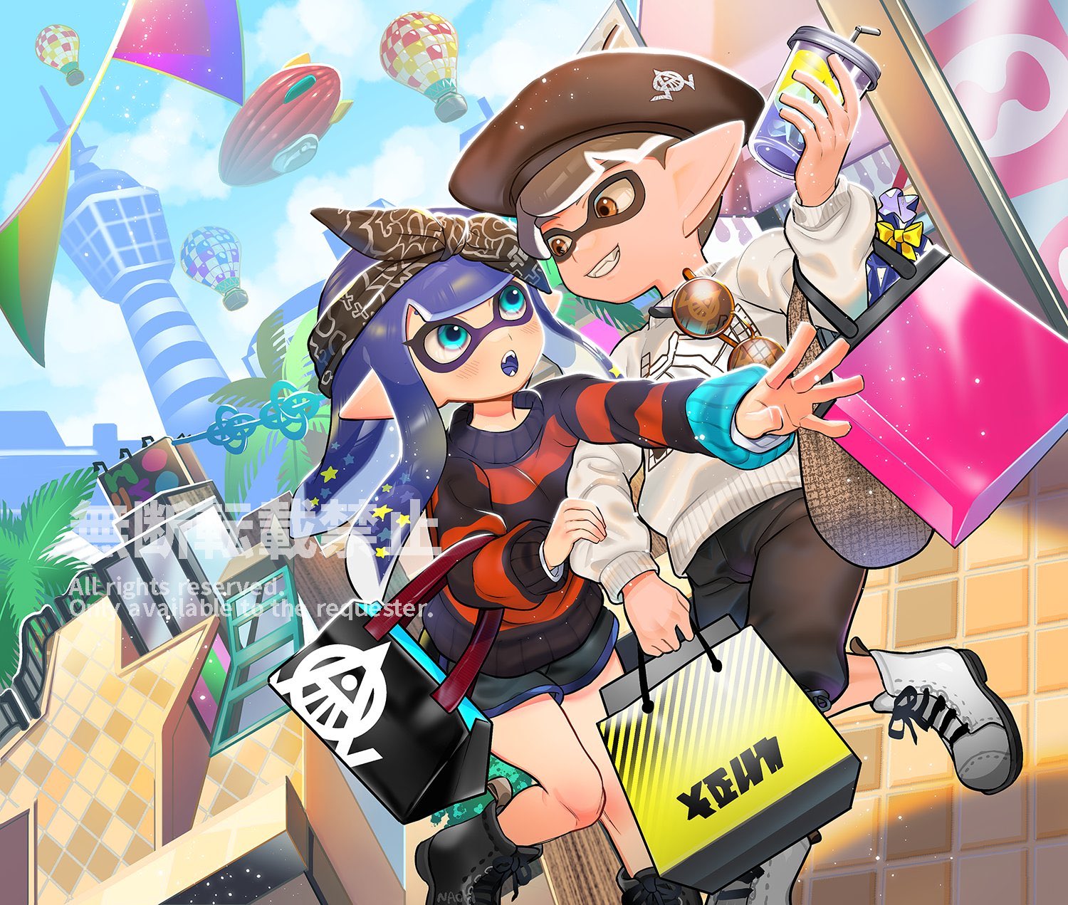 Safebooru - 1boy 1girl aircraft bag bandana beret black bag black ...