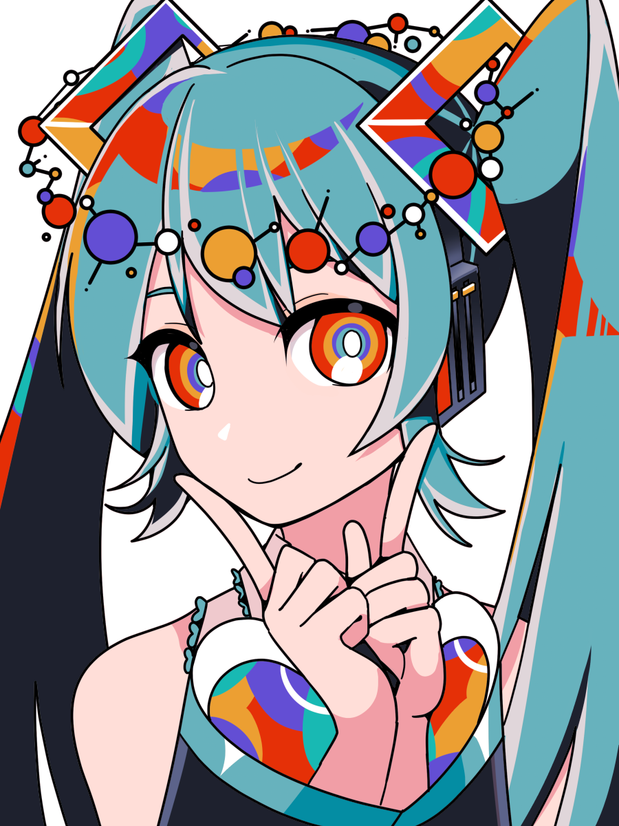 Safebooru - 1girl aqua hair bangs blue eyes bright pupils hatsune miku ...