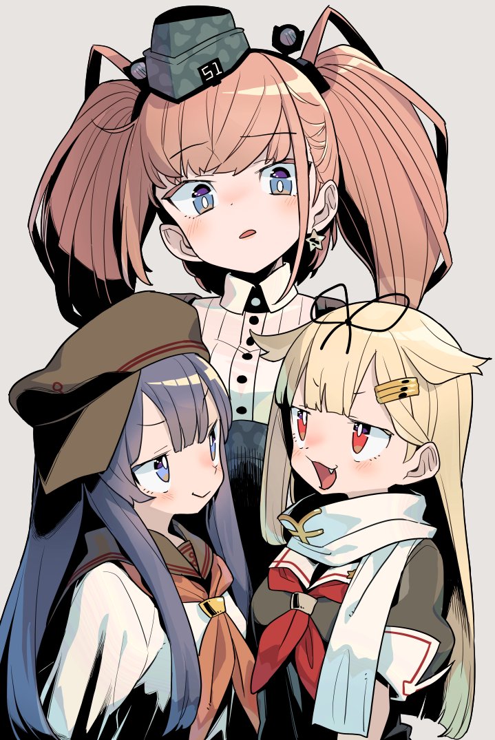 Safebooru - 3girls akatsuki (kancolle) akatsuki kai ni (kancolle) anchor symbol atlanta ...