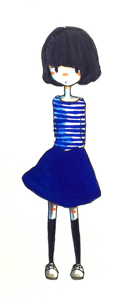 Safebooru 1girl Arms Behind Back Bangs Black Hair Black Socks Blue