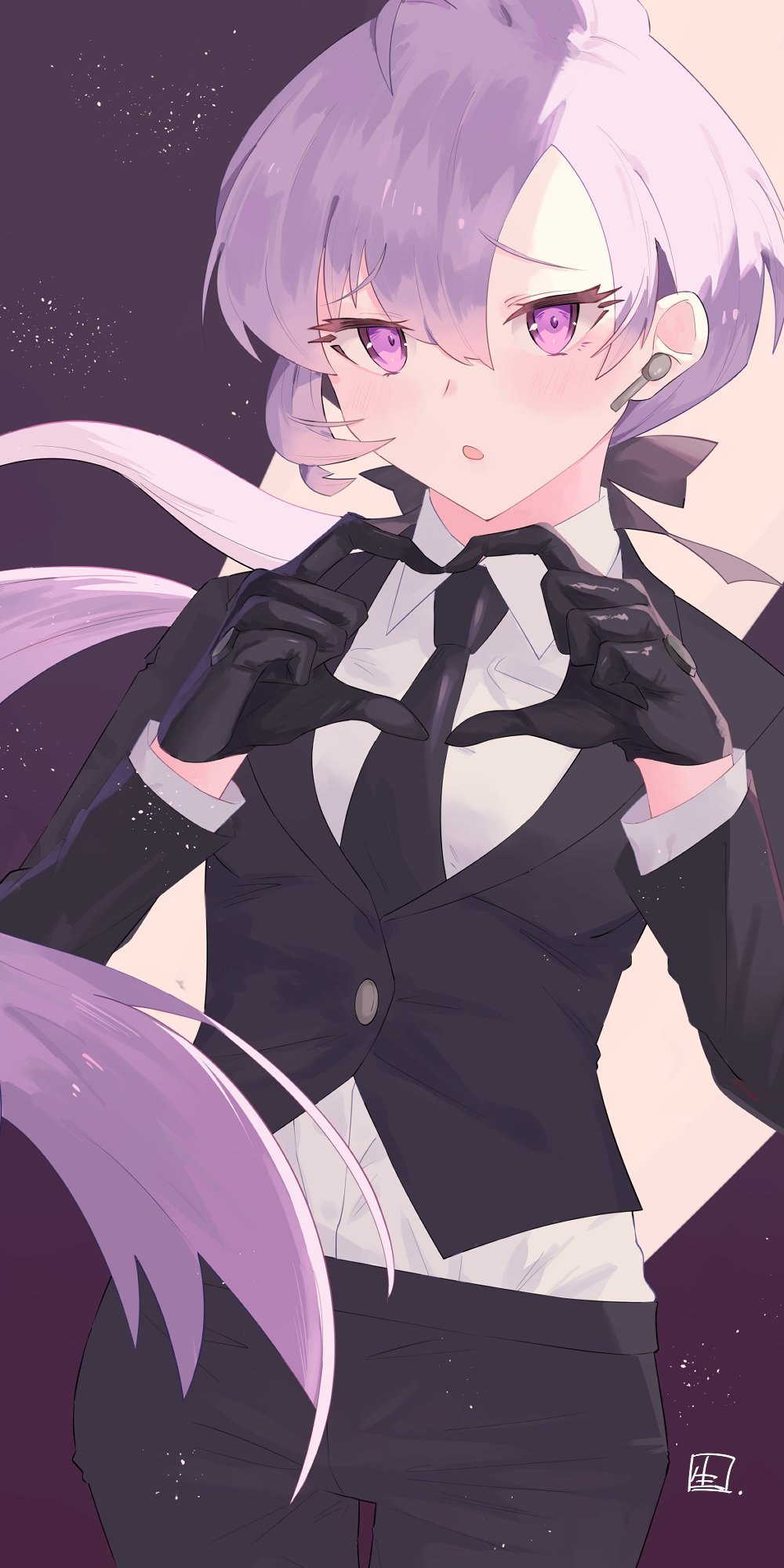 Safebooru - 1girl anabel (pokemon) bangs black gloves black jacket black necktie black pants ...