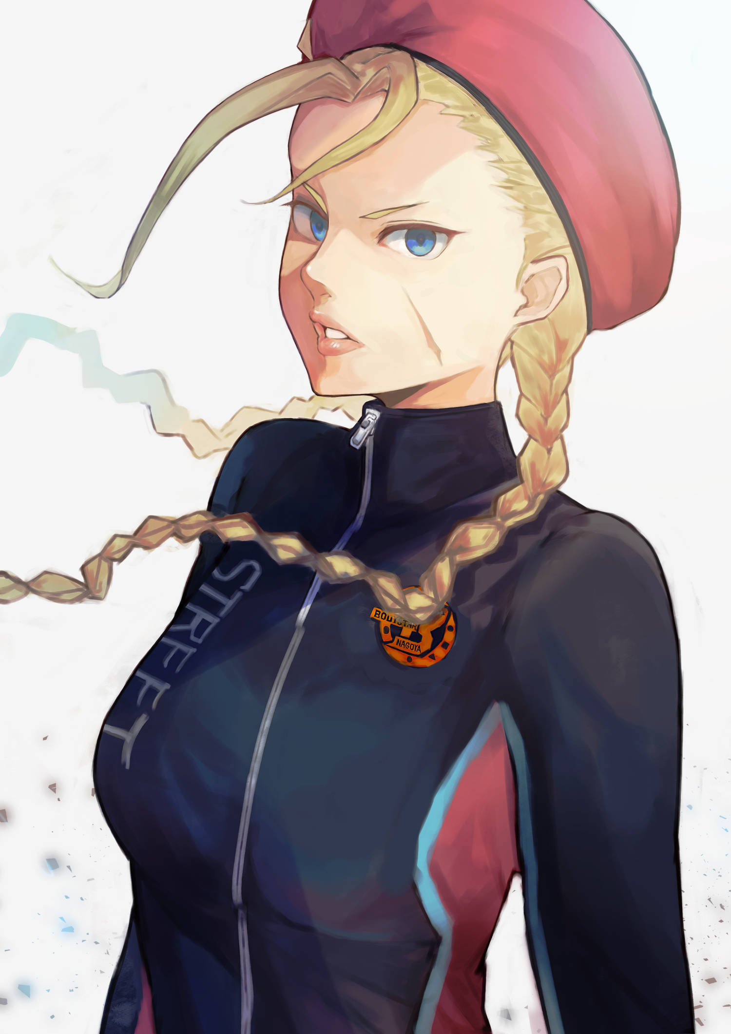Safebooru - 1girl ahoge beret blonde hair blue eyes braid breasts cammy white hat highres huge ...