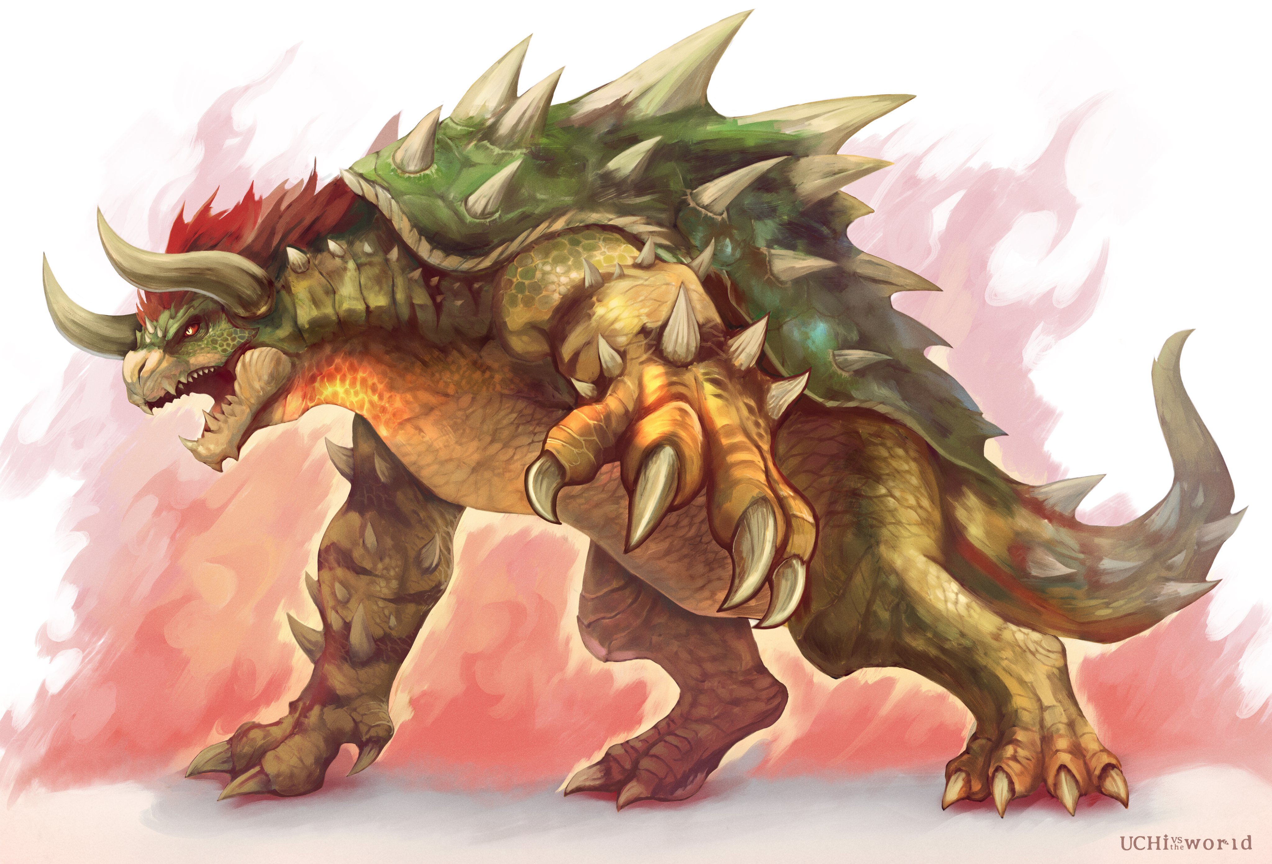 Safebooru - absurdres artist name bowser claws colored sclera dragon full body highres horns ...