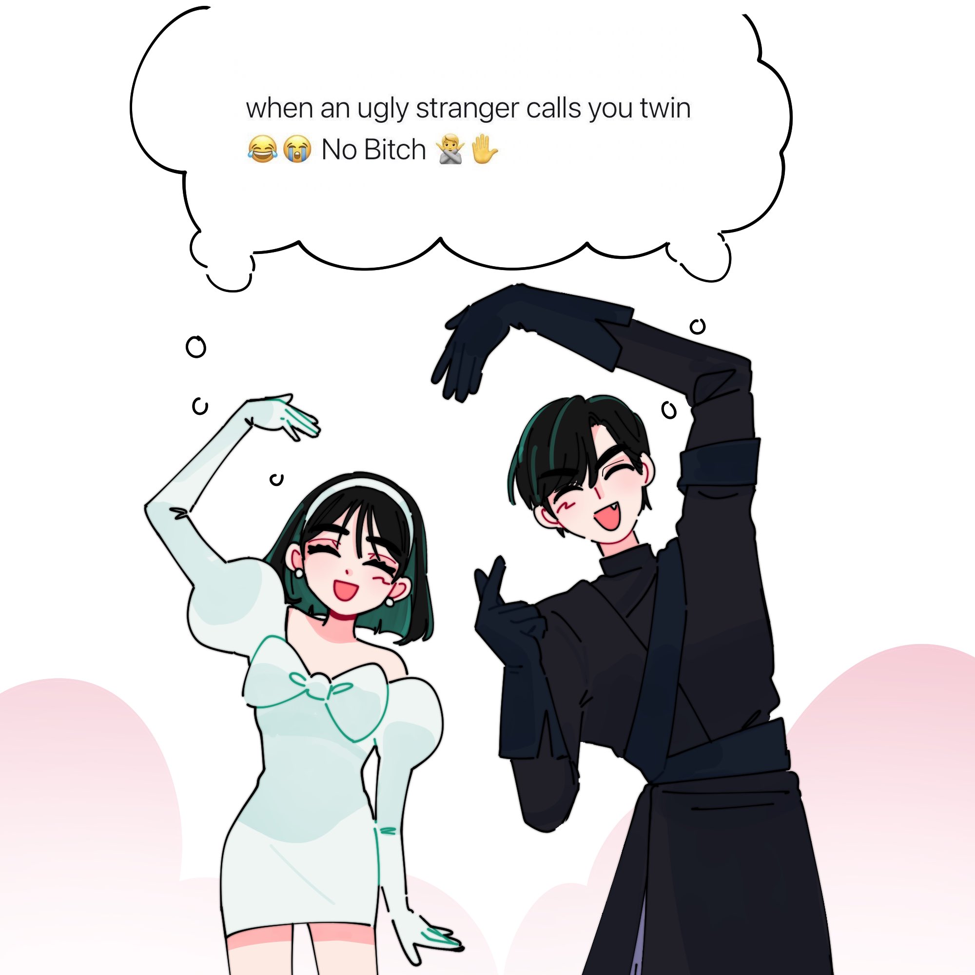 Safebooru - 1boy 1girl alien stage black coat black gloves black shirt bob cut bow chest bow ...