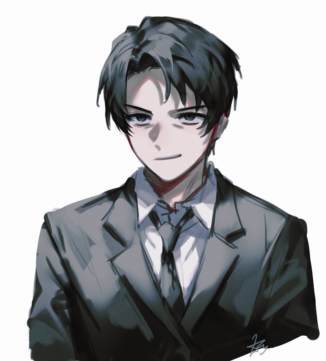 Safebooru - 1boy black eyes black hair black jacket closed mouth ...