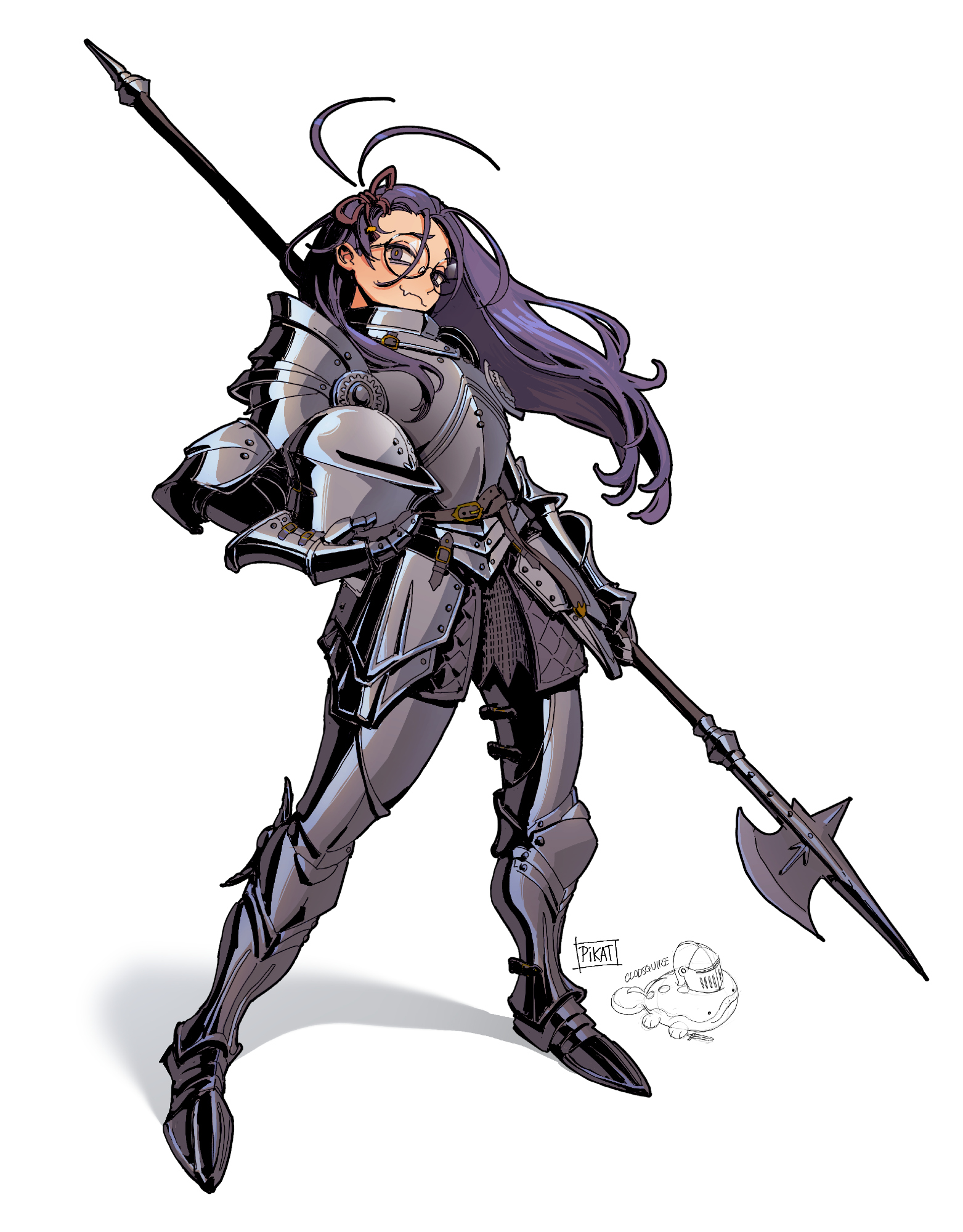 Safebooru - 1girl ahoge antenna hair armor clodsire detached ahoge fang ...