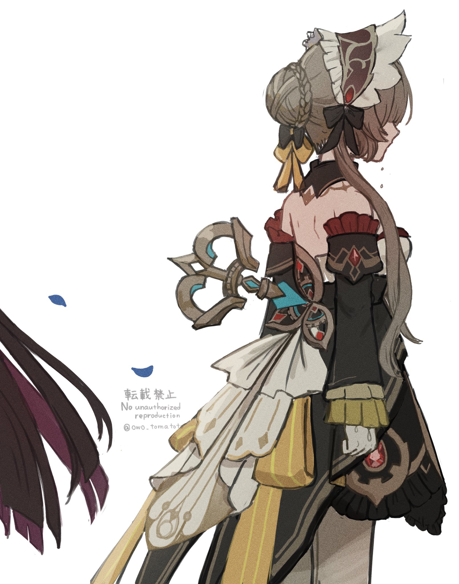 Safebooru - 2girls back columbina (genshin impact) crying faceless ...