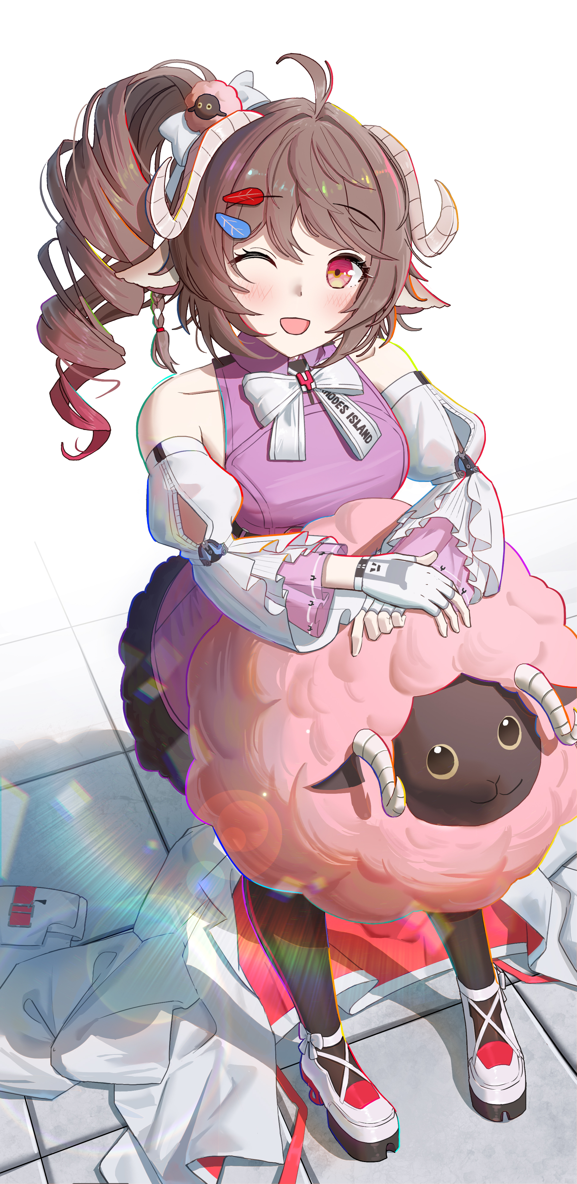 Safebooru - 1girl ;d absurdres ahoge animal ears ardelia (arknights ...