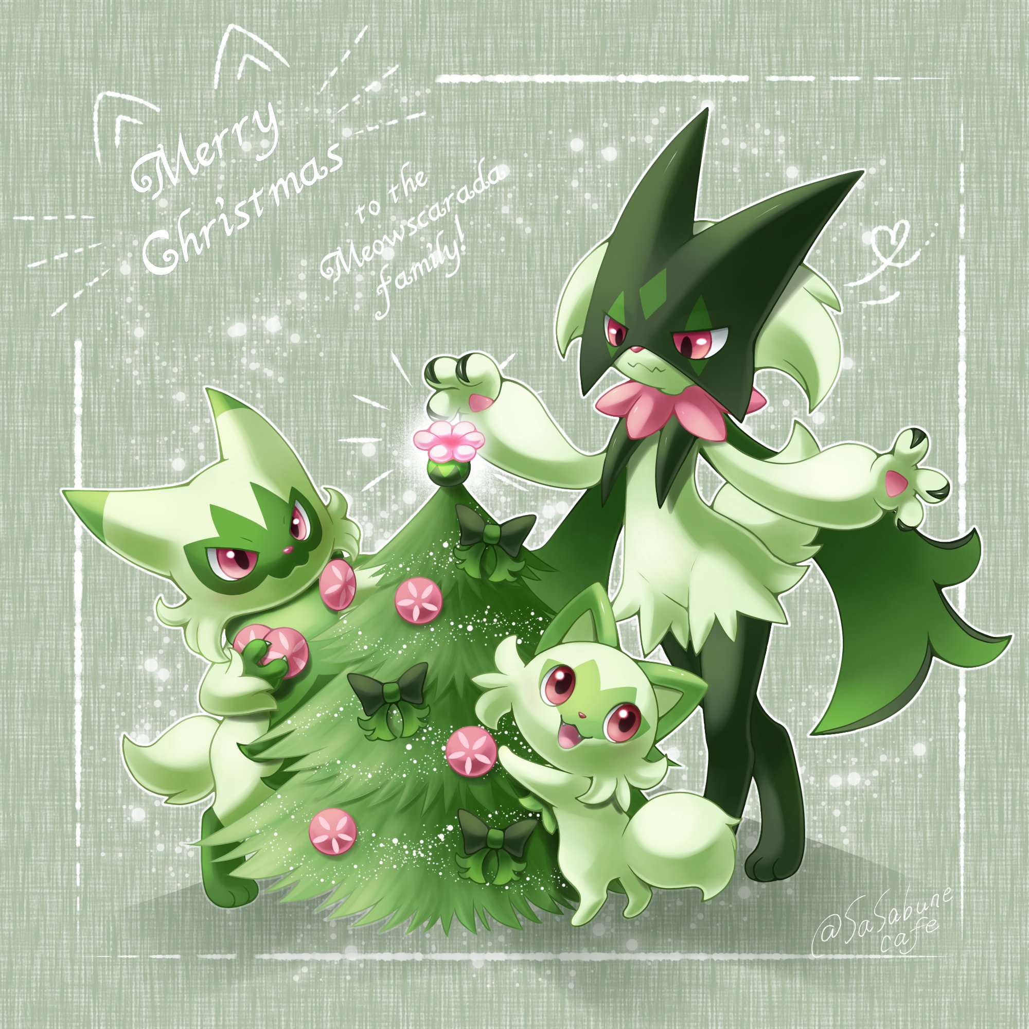 Safebooru - :3 christmas tree closed mouth evolutionary line floragato ...