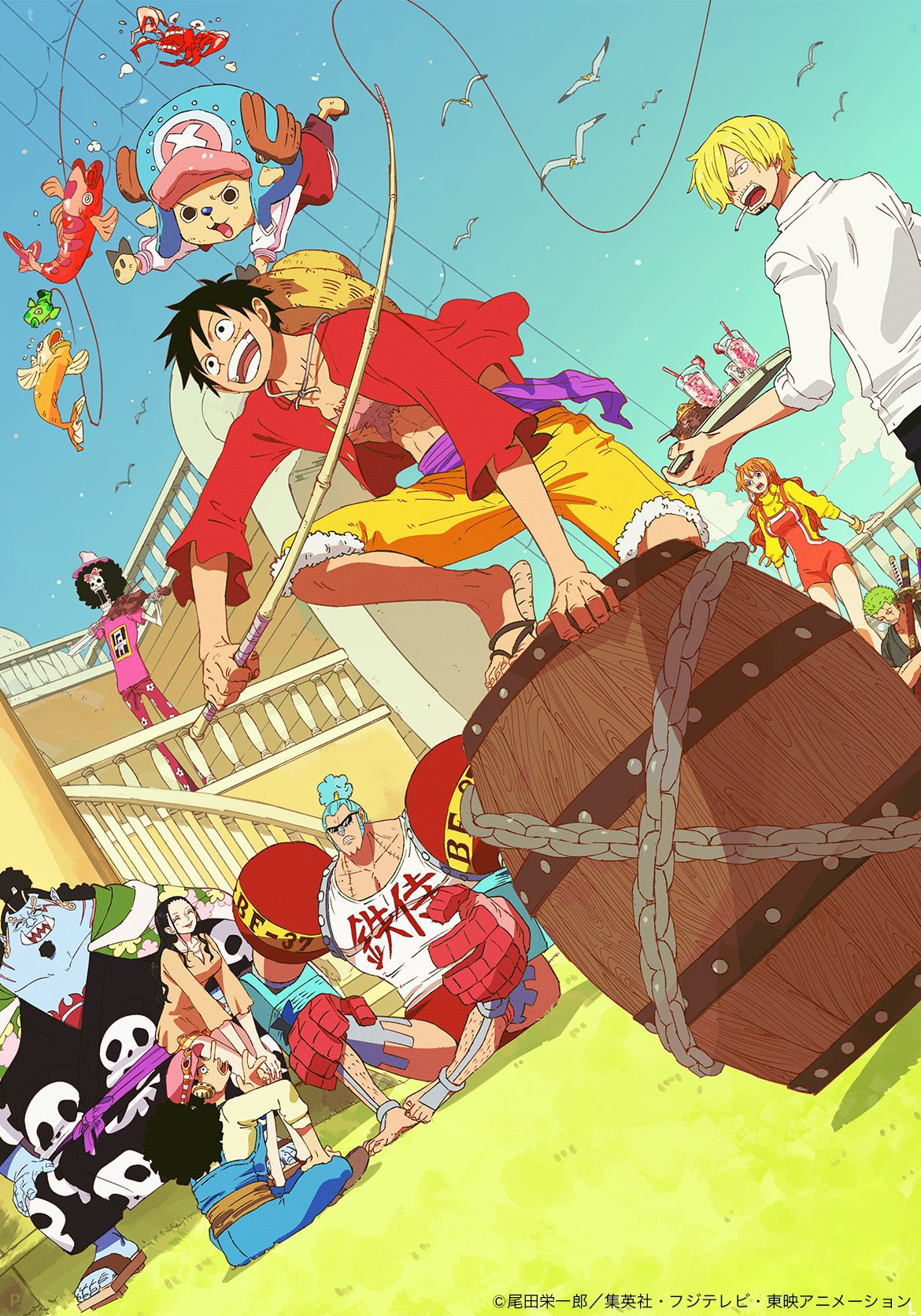 Safebooru - 2girls 6+boys ^ ^ afro antlers barrel bird black hair ...