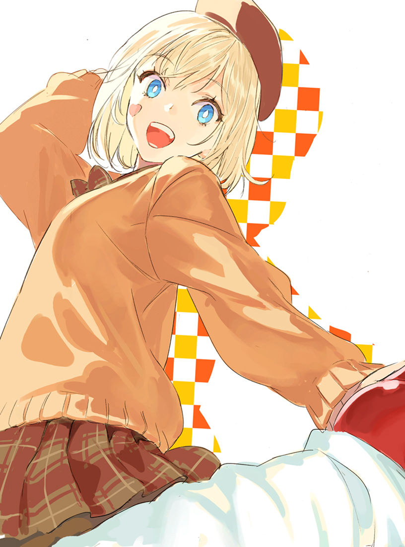 Safebooru - :d blonde hair blue eyes dancing hat hololive hololive english leg warmers pako ...