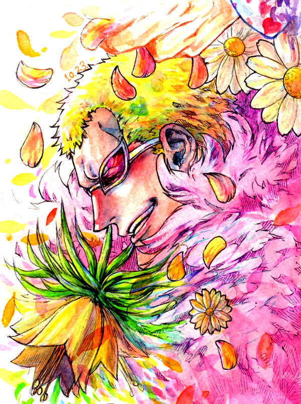 Safebooru - 1boy blonde hair closed eyes coat donquixote doflamingo ...
