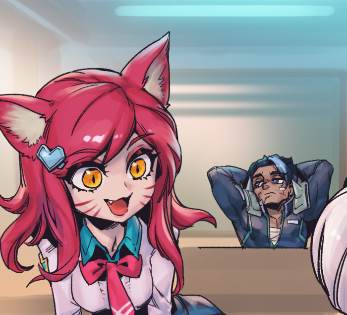 Safebooru - 1boy 1girl academy ahri academy darius ahri (league of ...