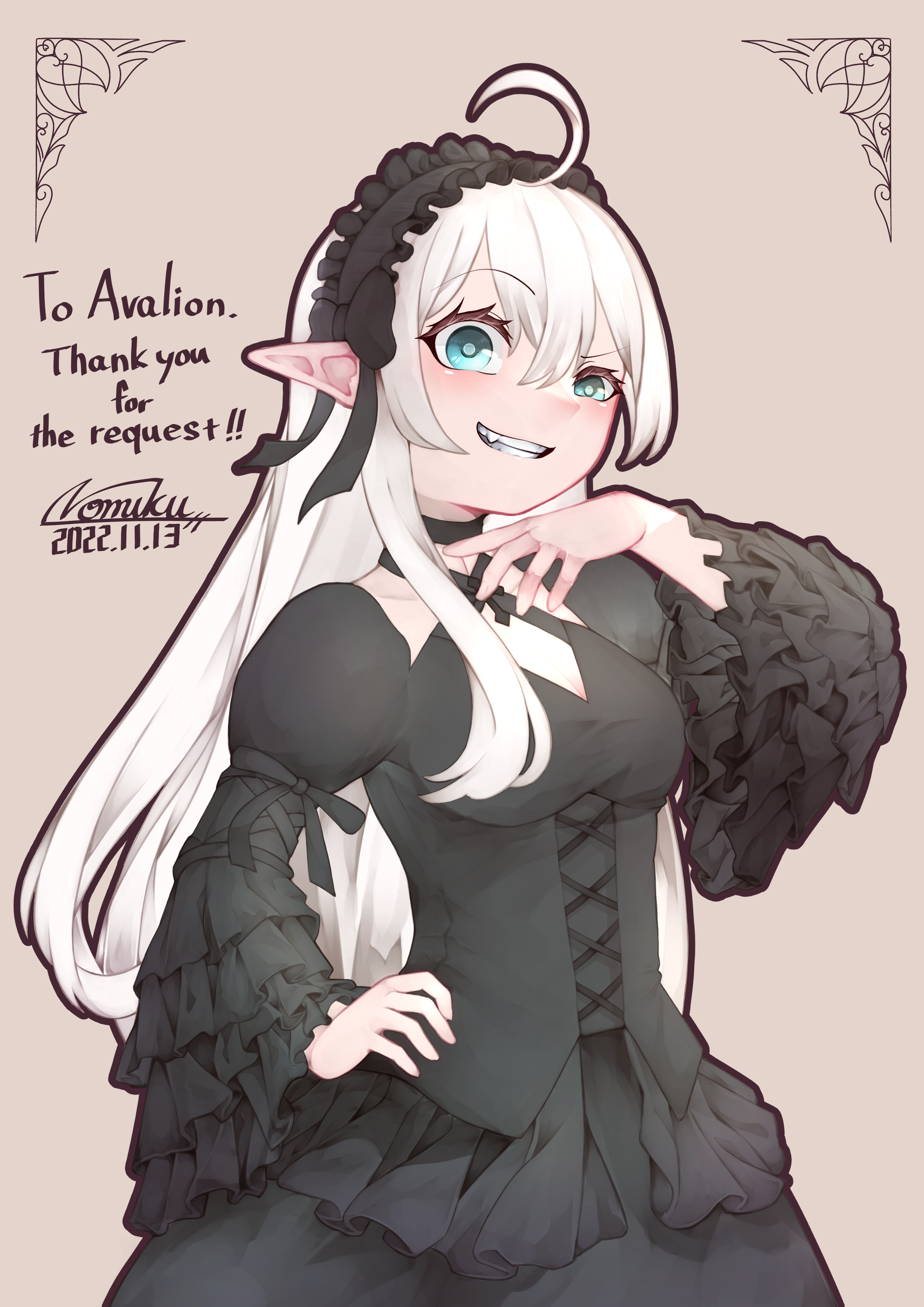 Safebooru - 1girl absurdres ahoge bangs black bow black choker black ...
