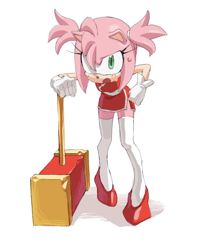 Safebooru - 1girl 3i8akira alternate costume alternate hairstyle amy rose animal ears animal ...