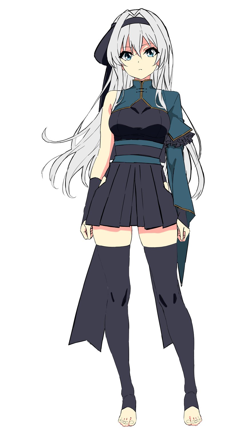 Safebooru - 1girl alternate costume alternate hairstyle asymmetrical sleeves bare shoulders ...