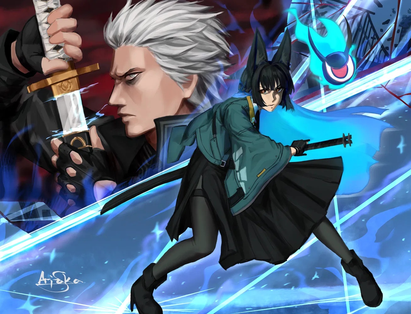 Safebooru - 1boy 1girl animal ears devil may cry devil may cry (series ...