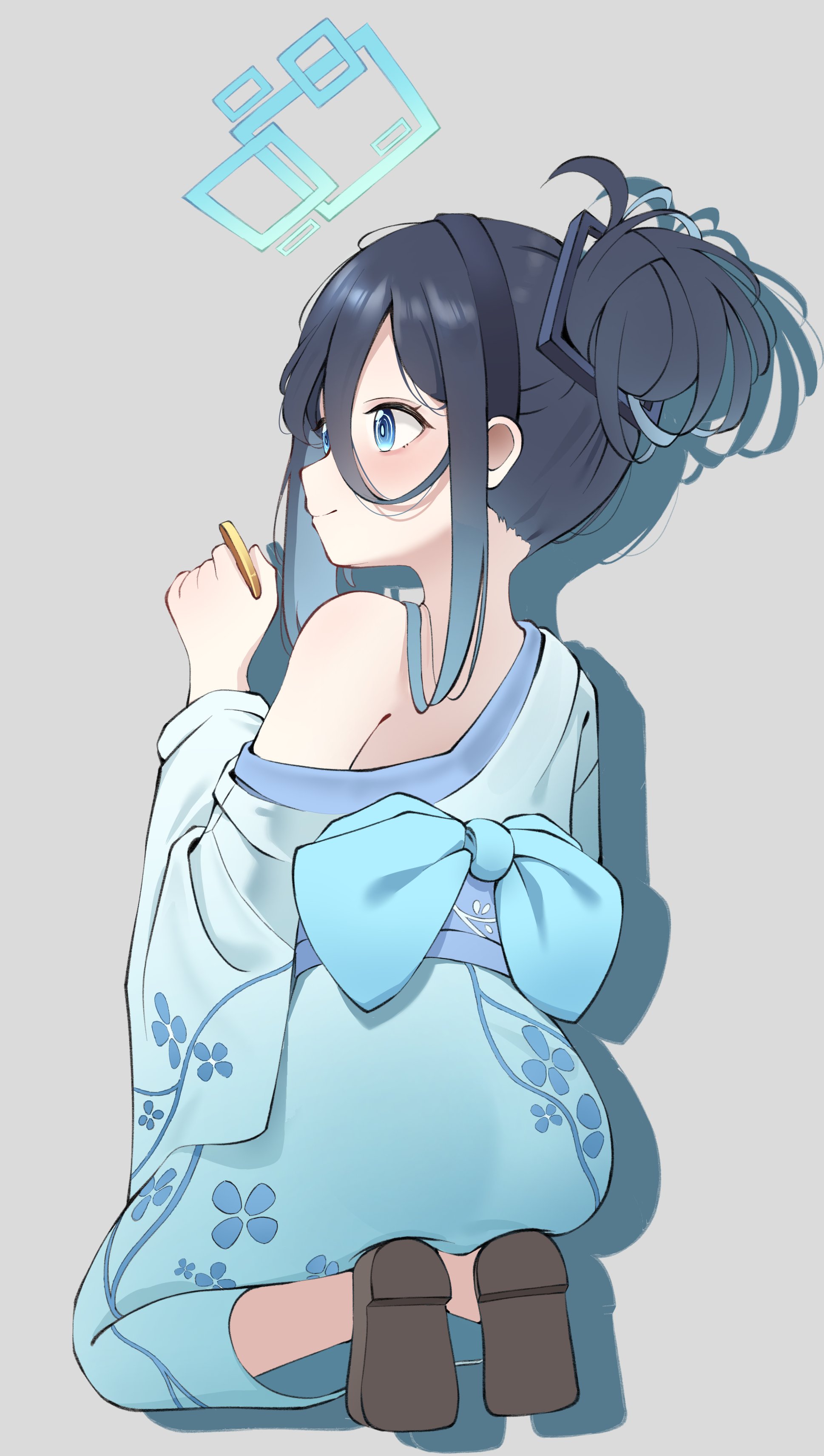 Safebooru - 1girl absurdres aris (blue archive) black hair blue archive blue eyes blue halo hair ...