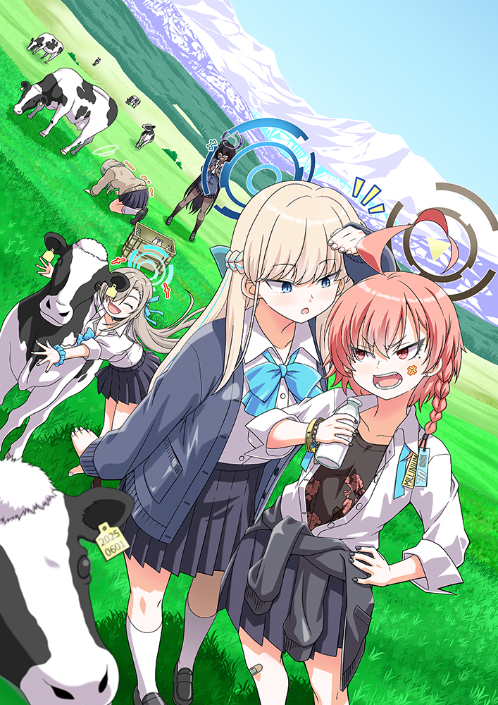 Safebooru - 5girls ahoge akane (blue archive) akane (school uniform ...