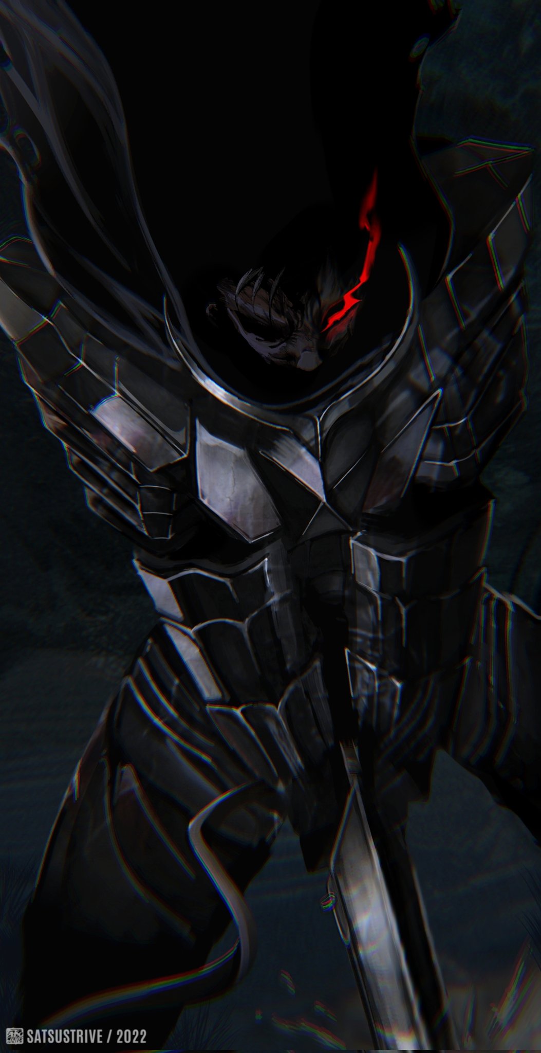 Safebooru - 1boy armor berserk berserker armor bfs black armor black hair cape dragonslayer ...