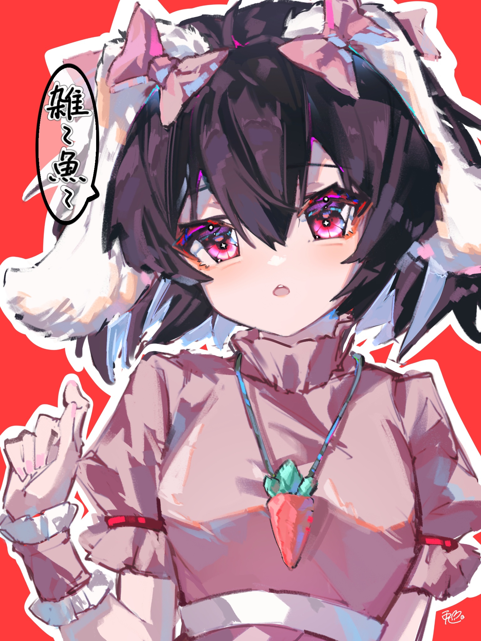 Safebooru - 1girl animal ears bangs black hair blush bow breasts carrot ...