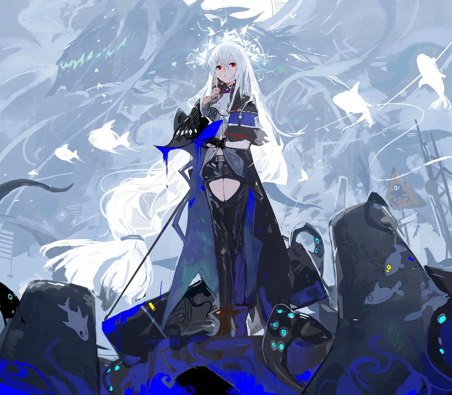 Safebooru - 1girl alchemaniac arknights ascot bag black footwear black gloves black headwear ...