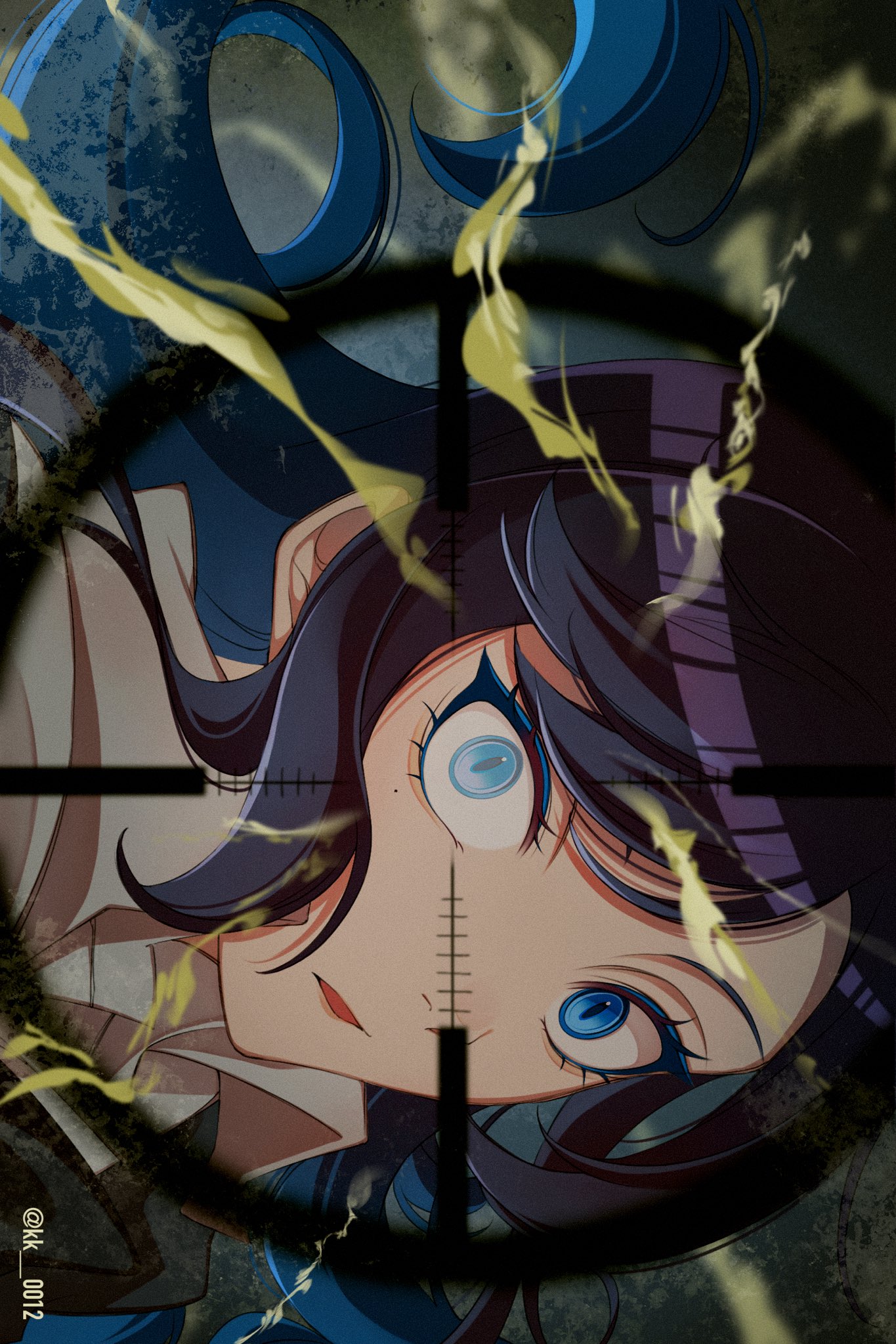 Safebooru - 1girl ado (utaite) black hair blue eyes blue hair chando ...