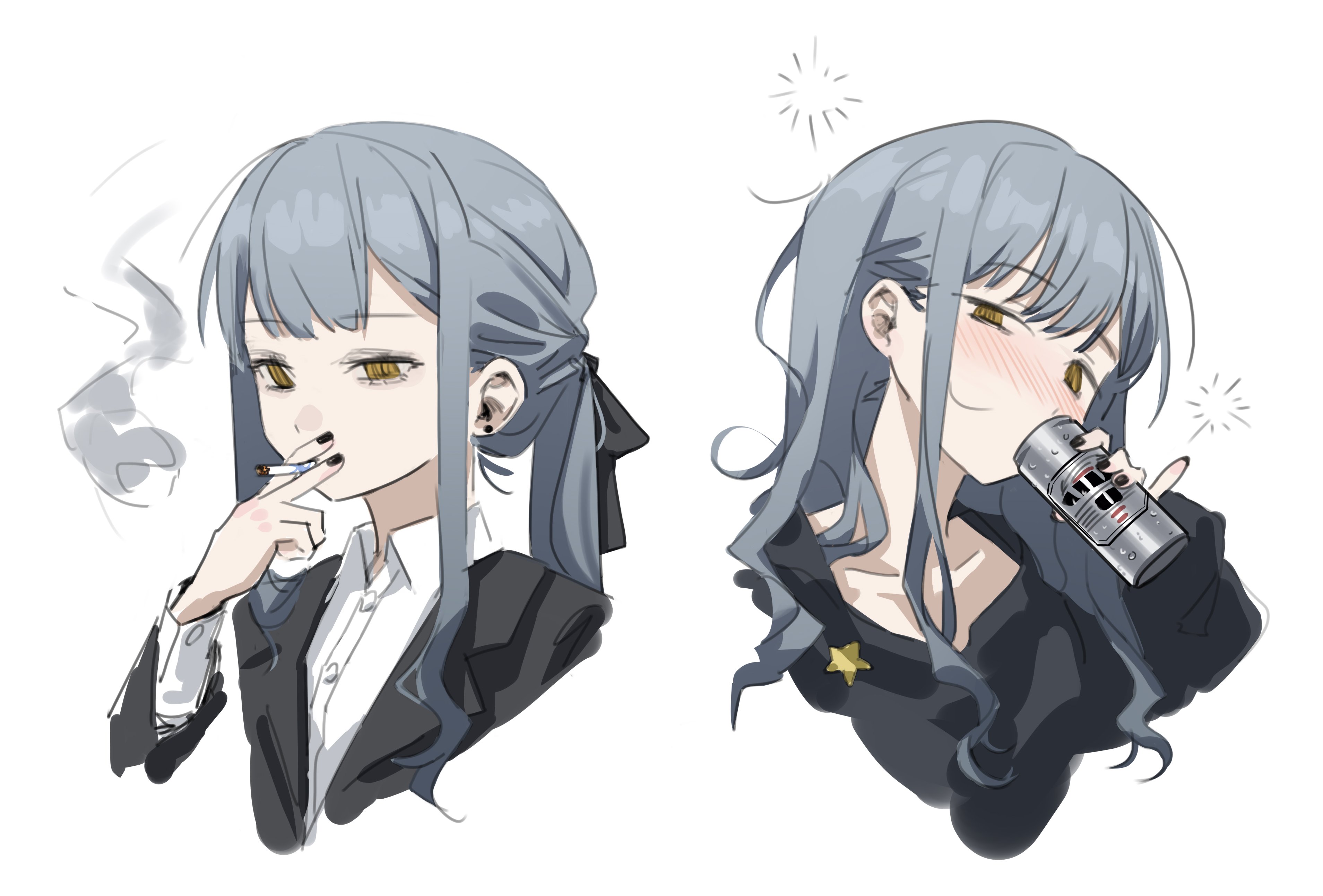 Safebooru - 1girl absurdres bang dream! bang dream! it's mygo!!!!! beer can black hoodie black ...