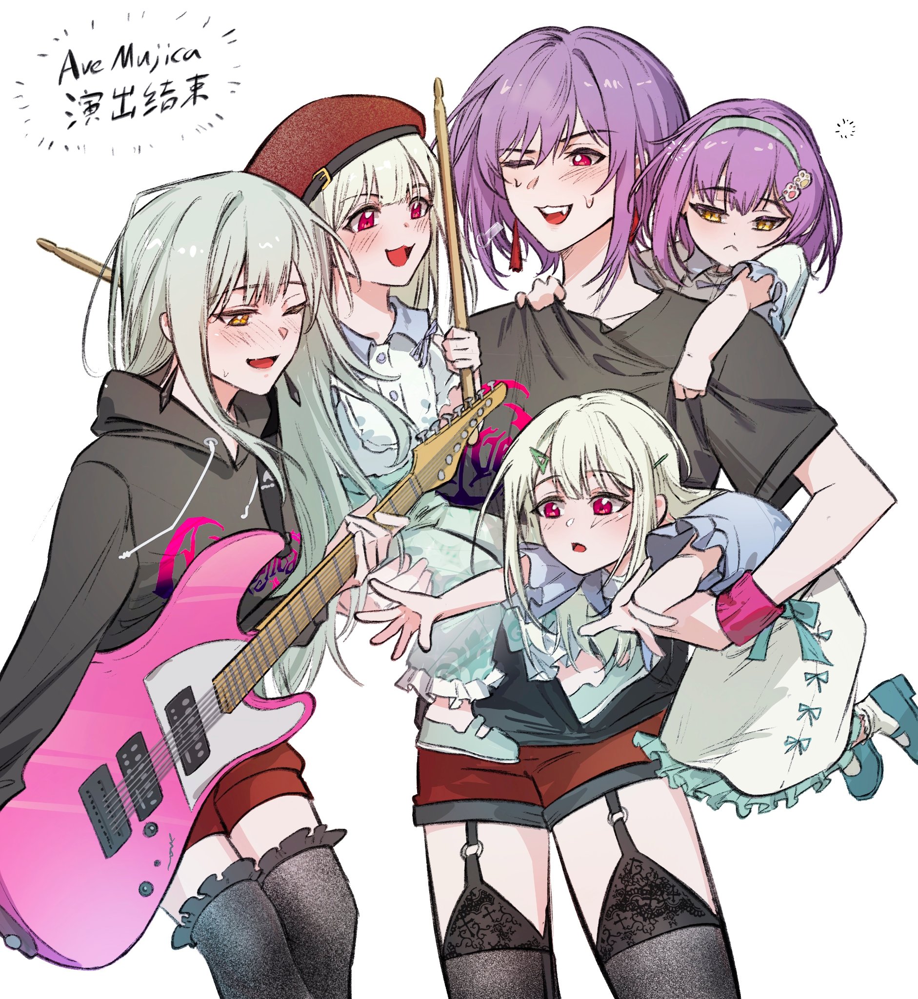 Safebooru - 5girls bang dream! bang dream! it's mygo!!!!! black hoodie black shirt black ...
