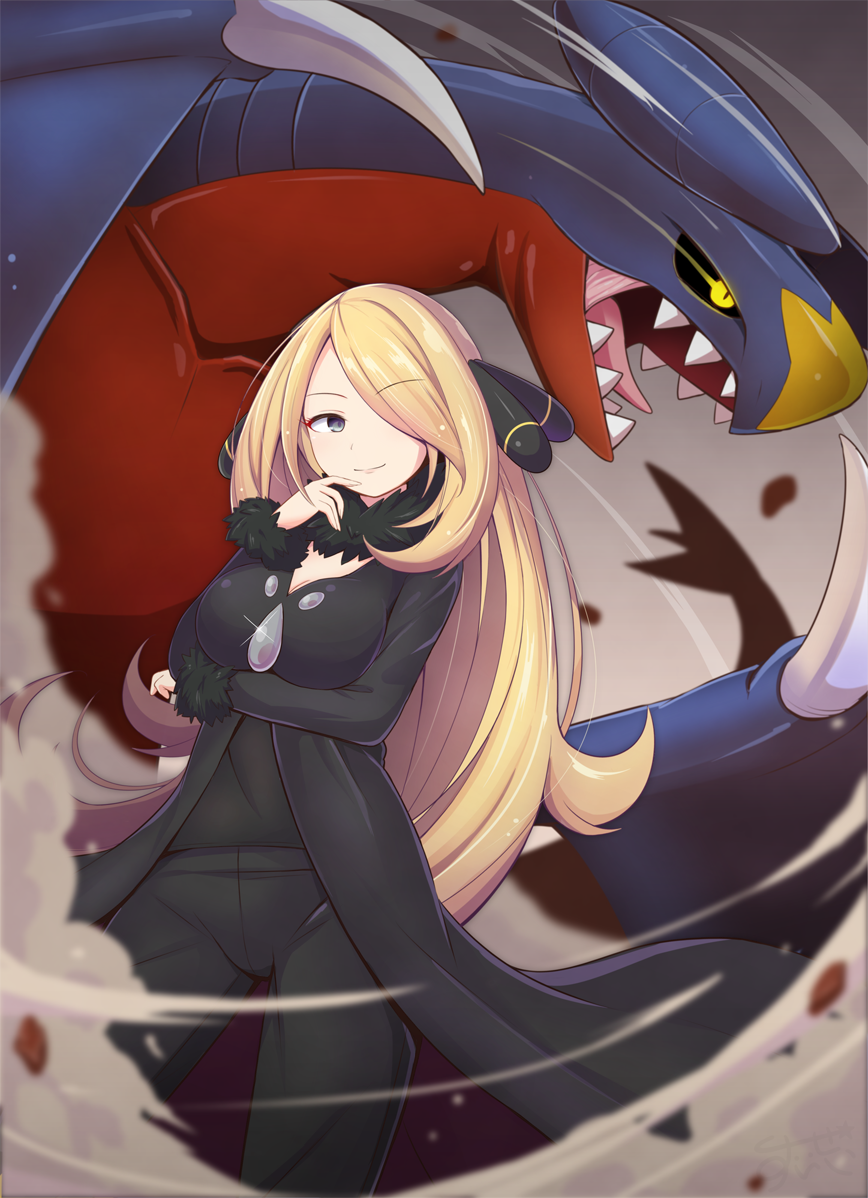 Safebooru - 1girl arm under breasts black coat black pants black shirt blonde hair breasts coat ...