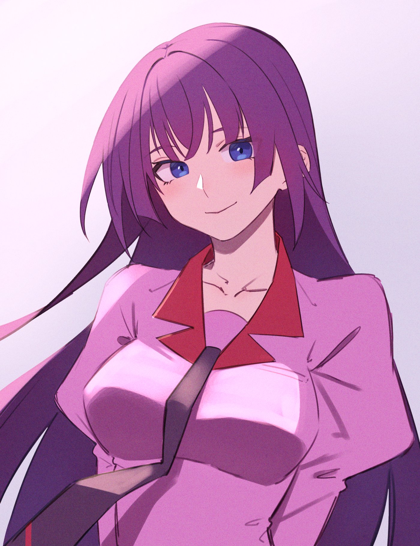 Safebooru - 1girl arms behind back bakemonogatari blue eyes blush breasts closed mouth ...