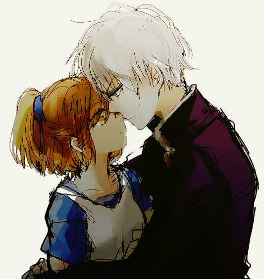 Safebooru - 1boy 1girl arle nadja blue eyes blush brown hair hetero ...