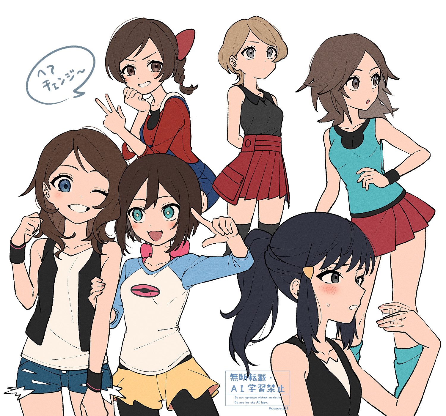 Safebooru - black hair blonde hair breasts highres hikari (pokemon) hilda (pokemon) leaf ...