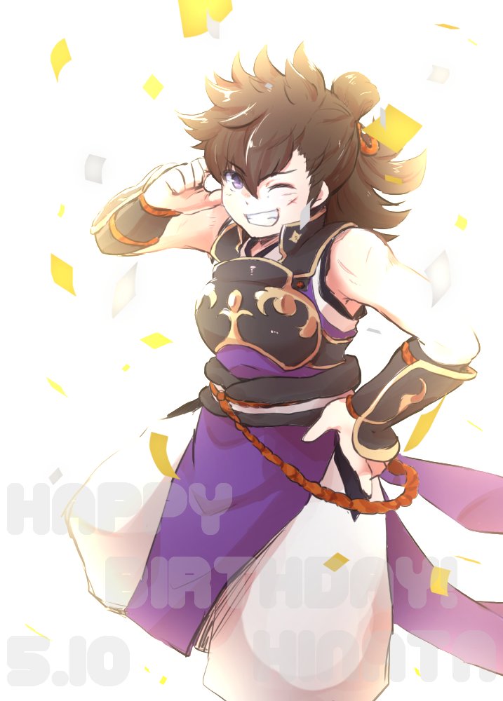 Safebooru - 1boy armor brown eyes brown hair character name cross scar ...