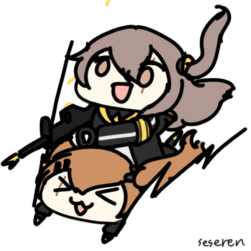 Safebooru - animated gif girls frontline long hair multiple girls riding scar across eye seseren ...